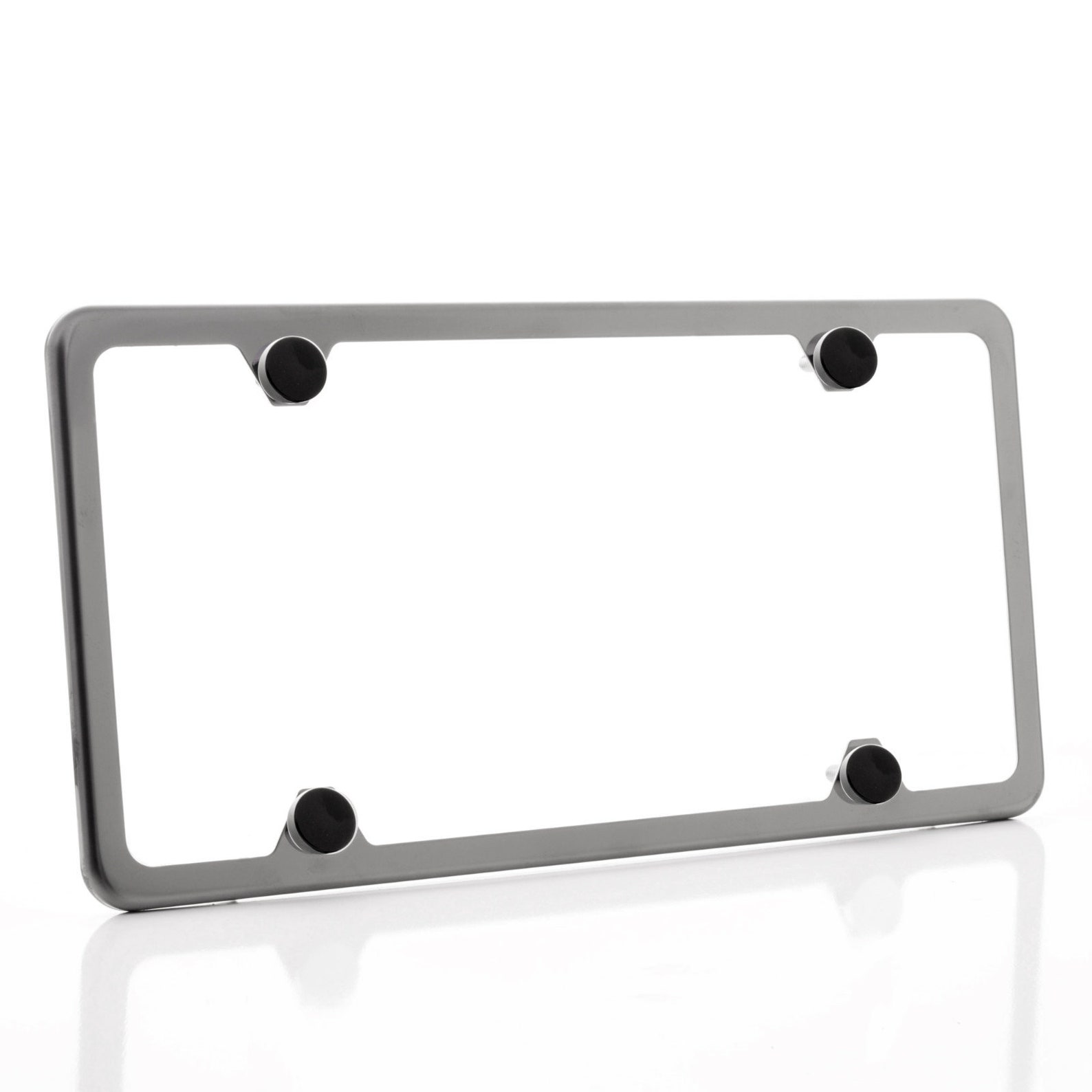 Electroplating Gun Metal Glossy Stainless Steel License Plate Frame W ...