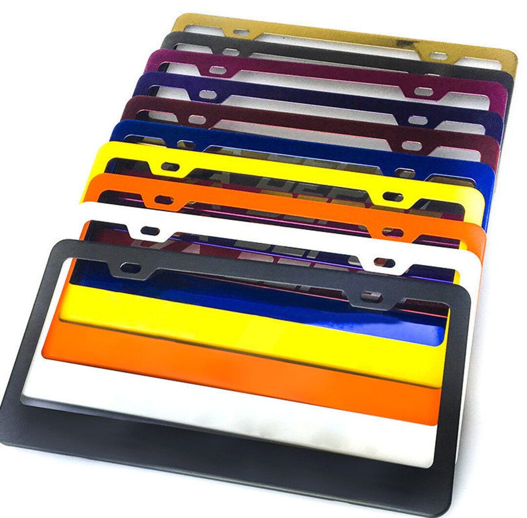 Color Powder Coated Stainless Steel License Plate Frame Car Vehicle ...