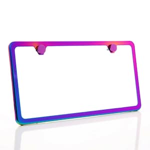 Electroplating Neon Chrome Rainbow Stainless Steel License Plate Frame ...