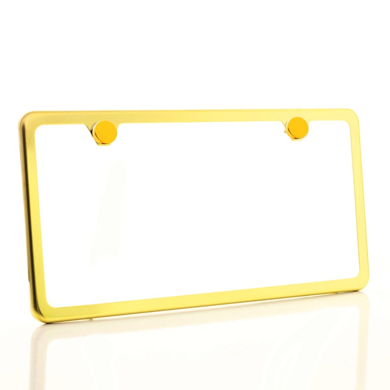 Electroplating Gold Glossy Stainless Steel License Plate Frame | Etsy