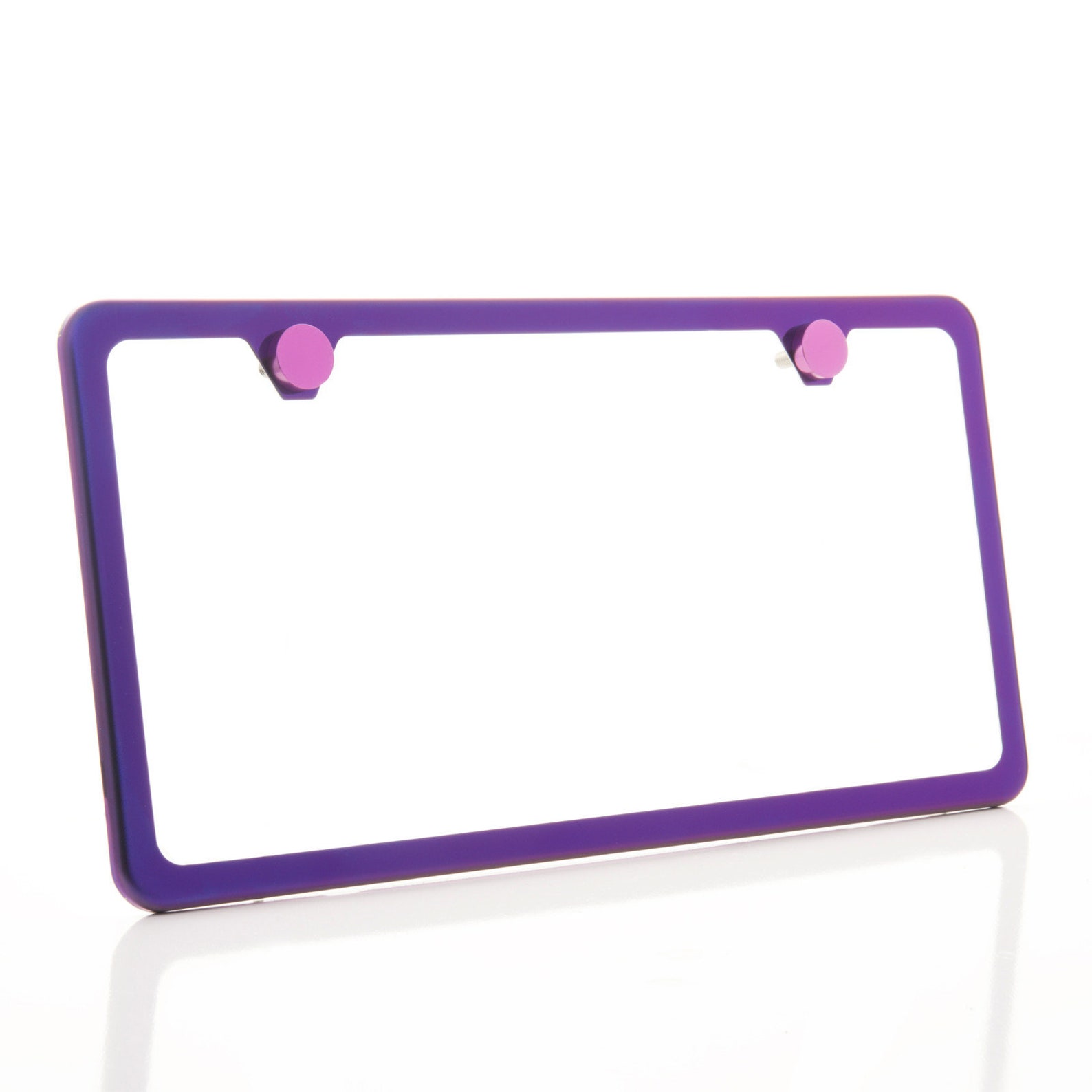 Electroplating Purple Glossy Stainless Steel License Plate Frame W ...