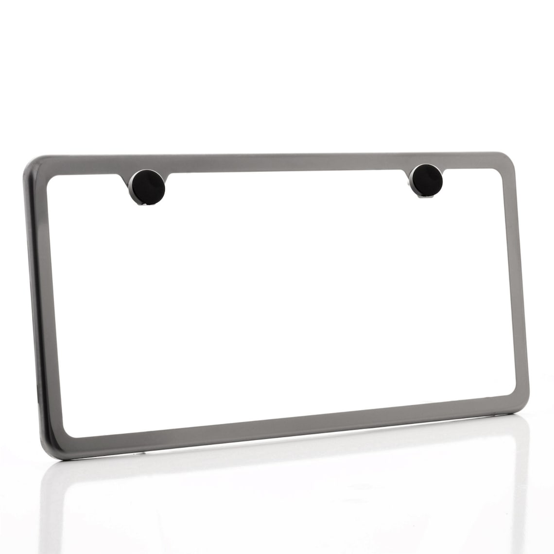 Electroplating Gun Metal Glossy Stainless Steel License Plate Frame W ...