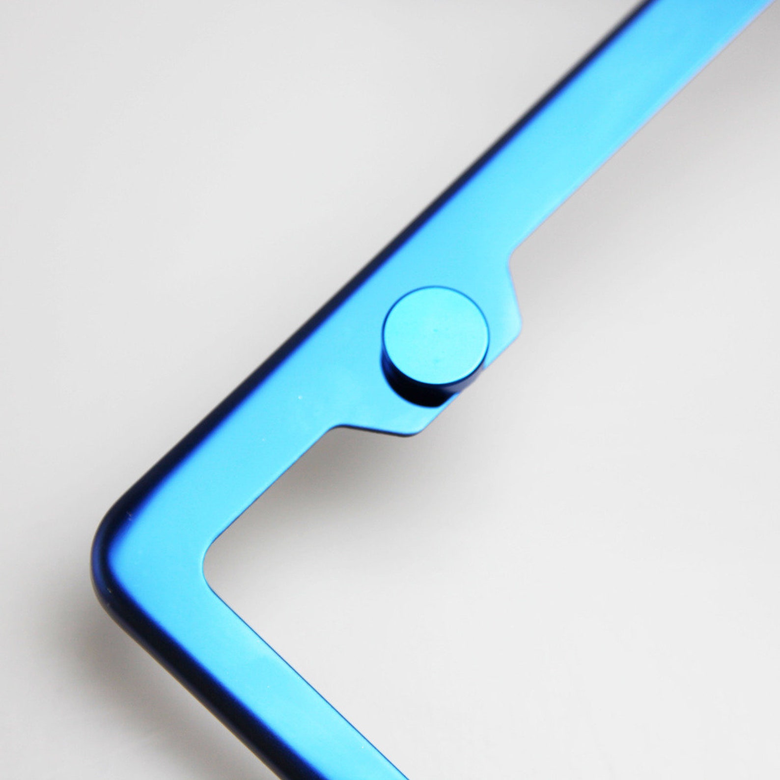 Electroplating Blue Glossy Stainless Steel License Plate Frame W/ Blue ...