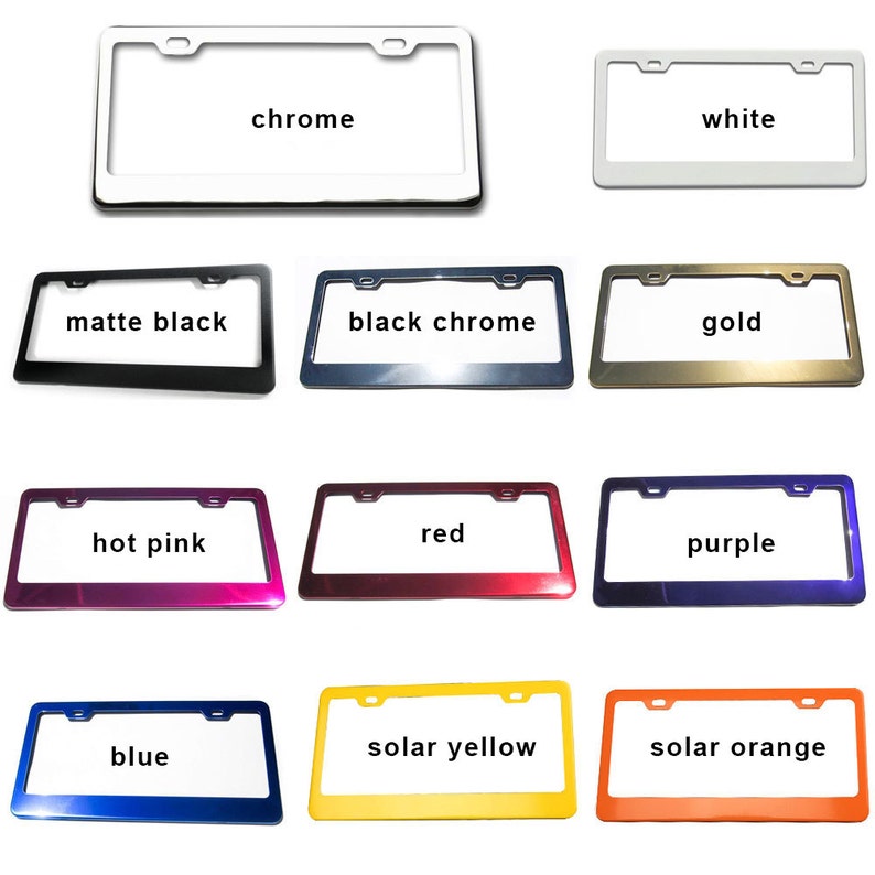 Color Stainless Steel License Plate Frame Car Vehicle Fits All Car ...