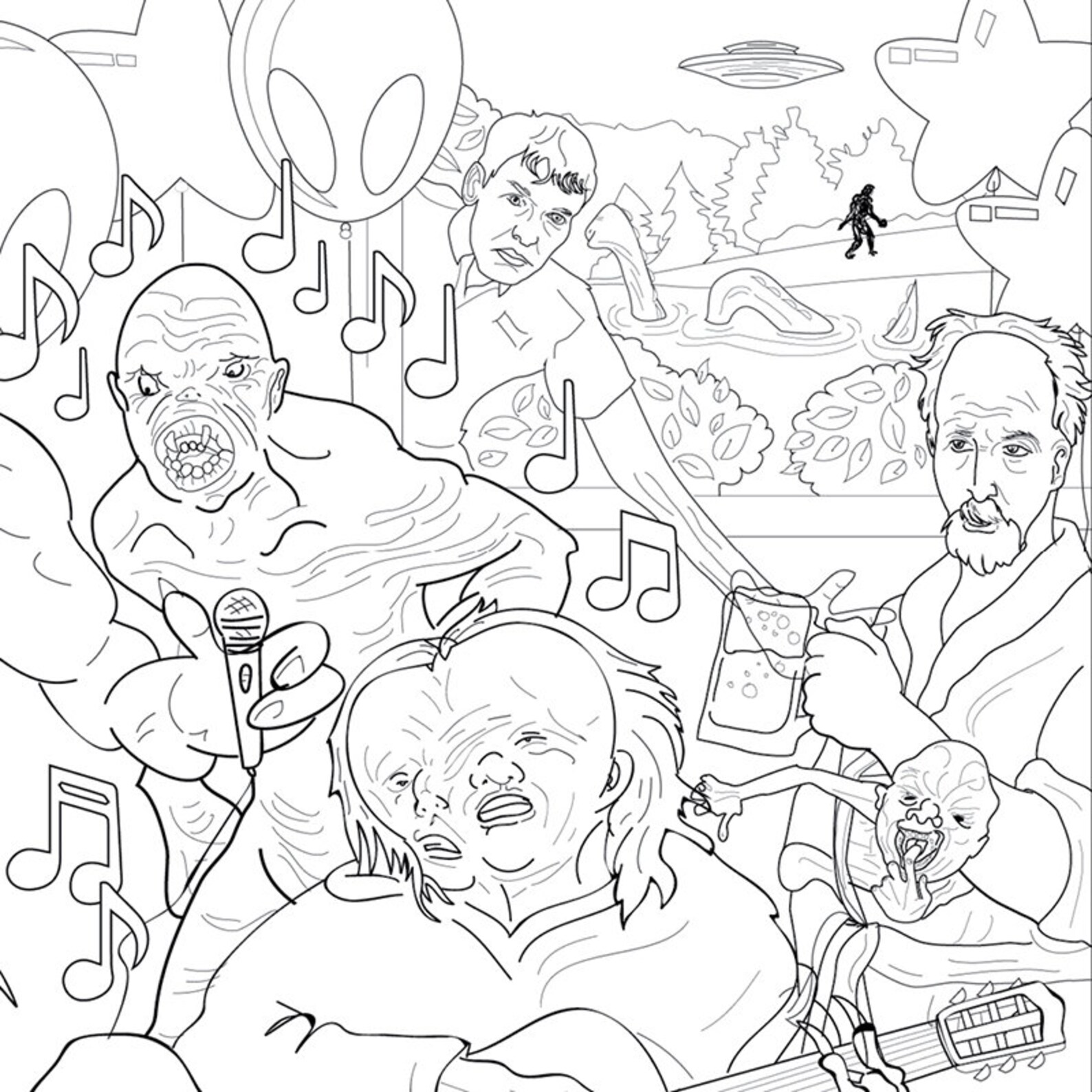 X-files Art Print Adult Coloring Sheet / Xfiles / the X Files/ Mulder ...