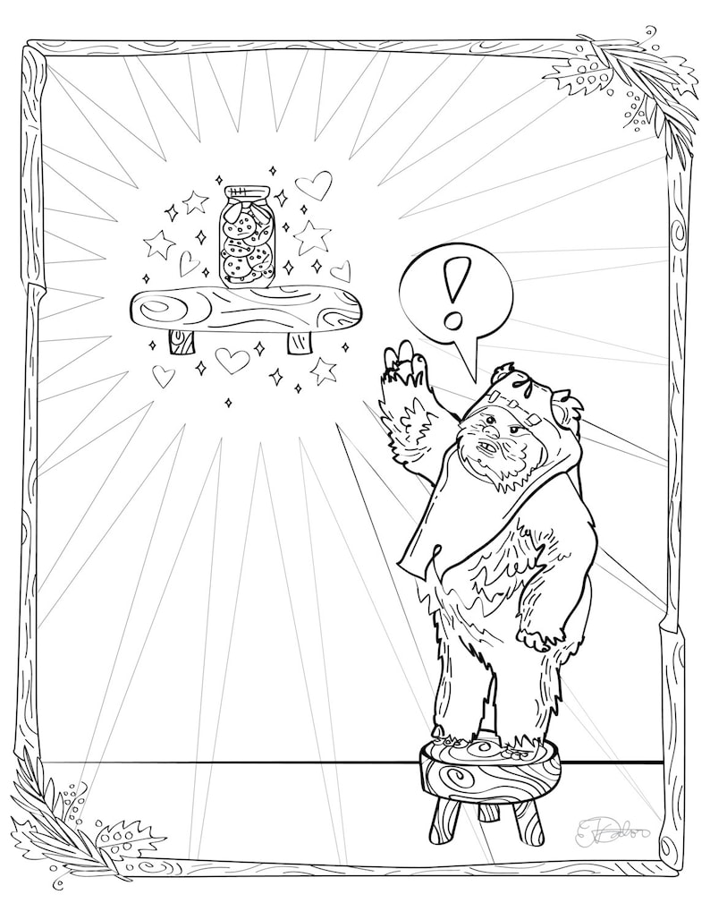 Star Wars Ewok Funny Printable Pdf Adult Coloring Sheet / Art Print ...