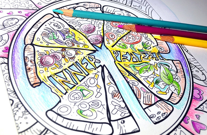 Funny Food Lover Printable Pdf Adult Coloring Sheet / Funny - Etsy