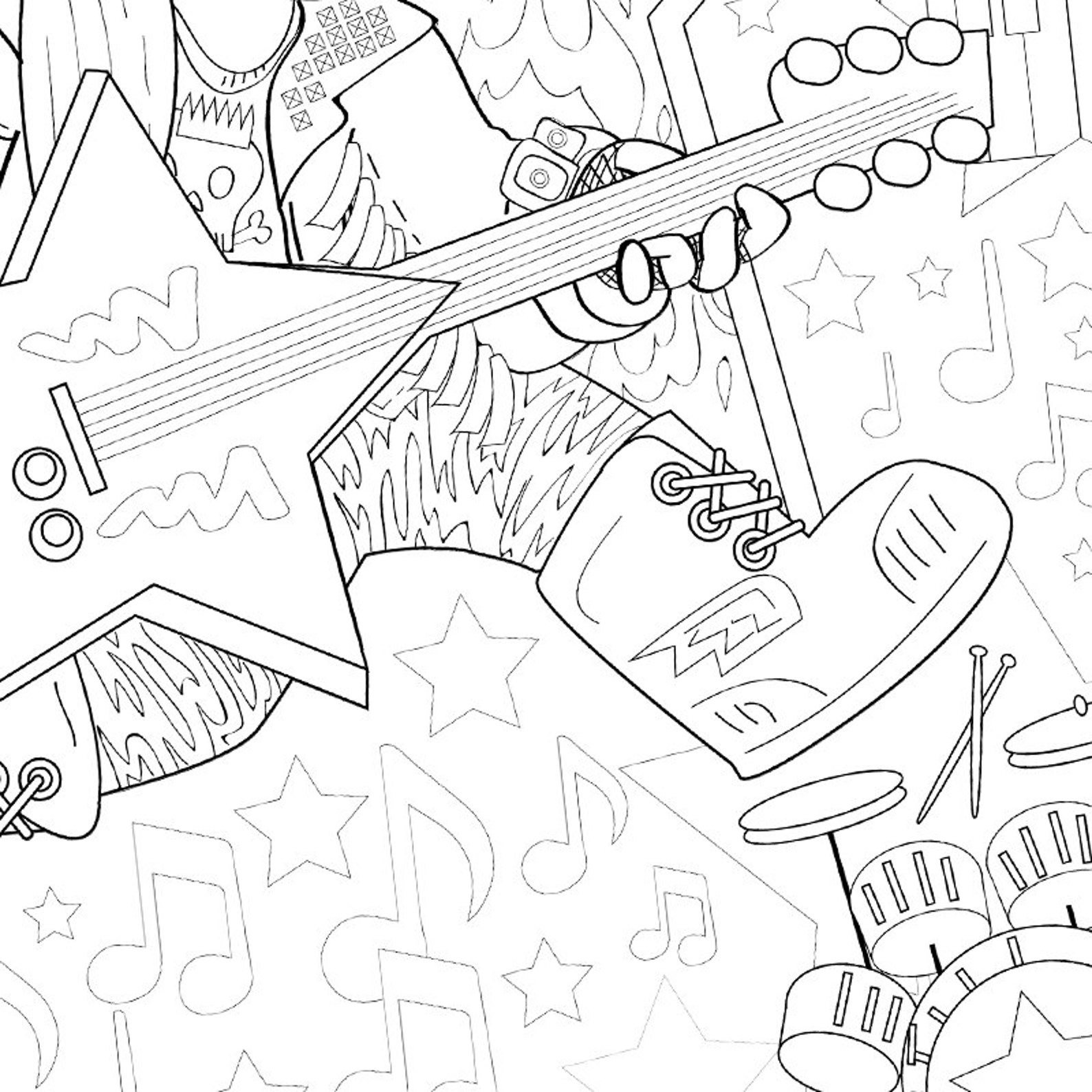 Rockstar Rocker Custom Funny Coloring Sheet Children's - Etsy