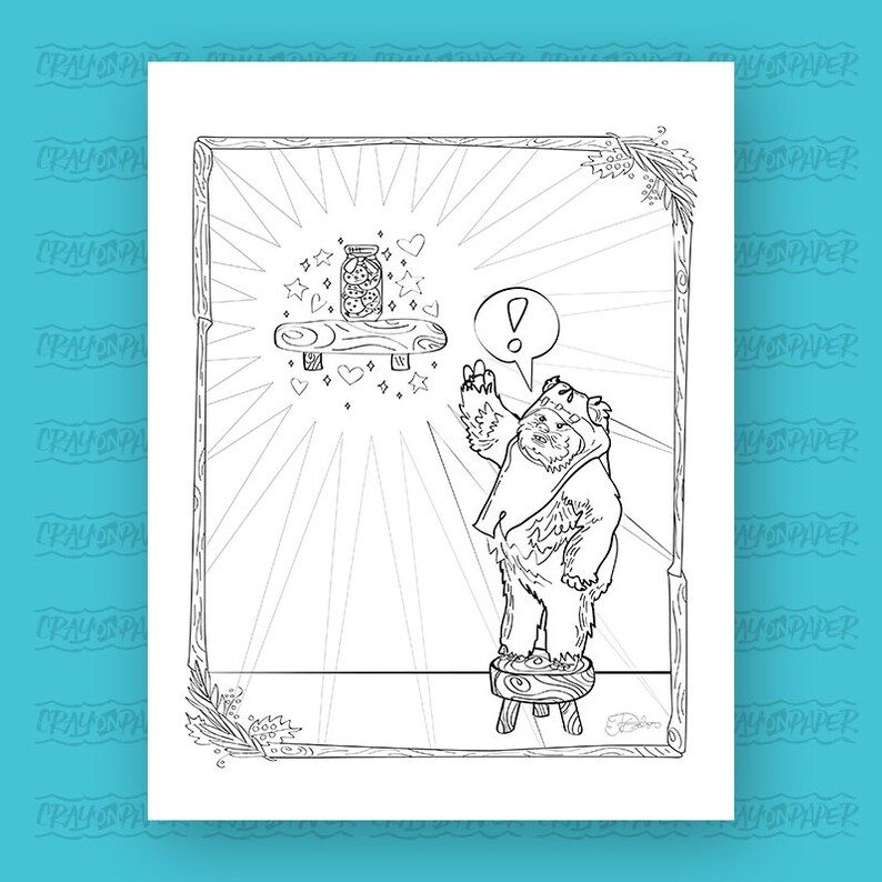 Star Wars Ewok Funny Printable Pdf Adult Coloring Sheet / Art Print ...