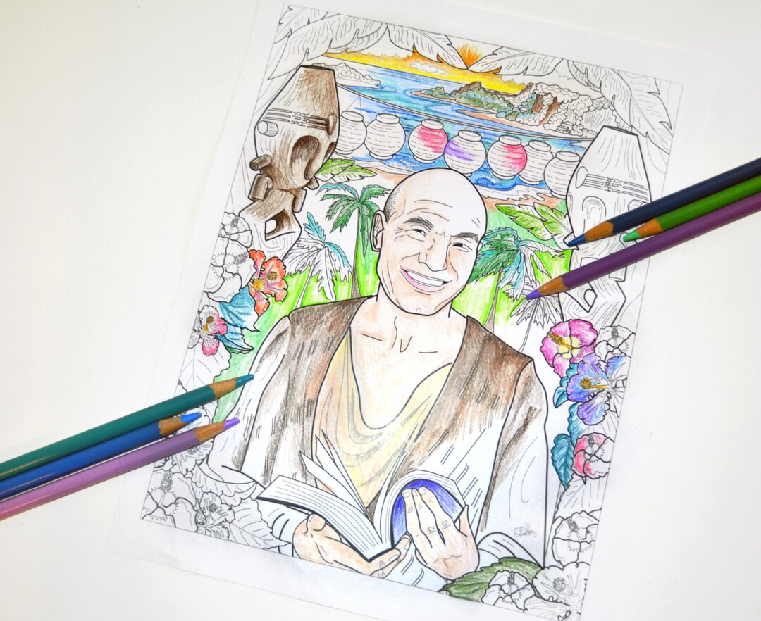 Star Trek, Captain Picard, Risa Art Print, Funny Adult Coloring Sheet ...