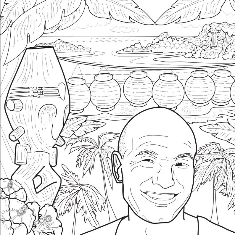 Star Trek, Captain Picard, Risa Art Print, Funny Adult Coloring Sheet ...
