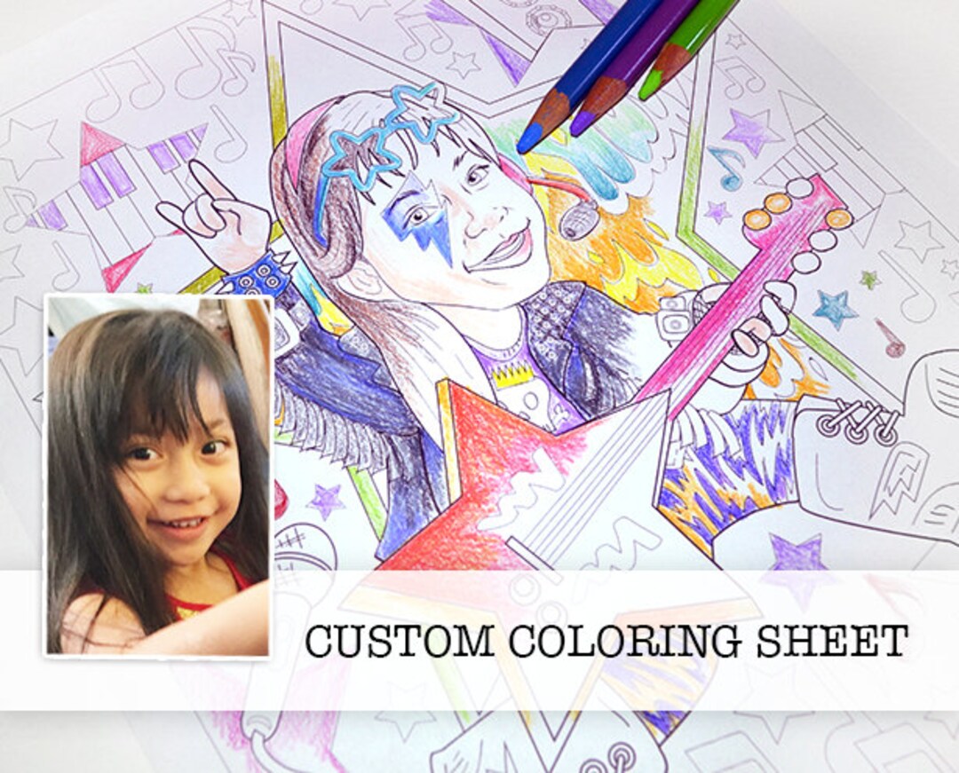 Rockstar Rocker Custom Funny Coloring Sheet Children's - Etsy