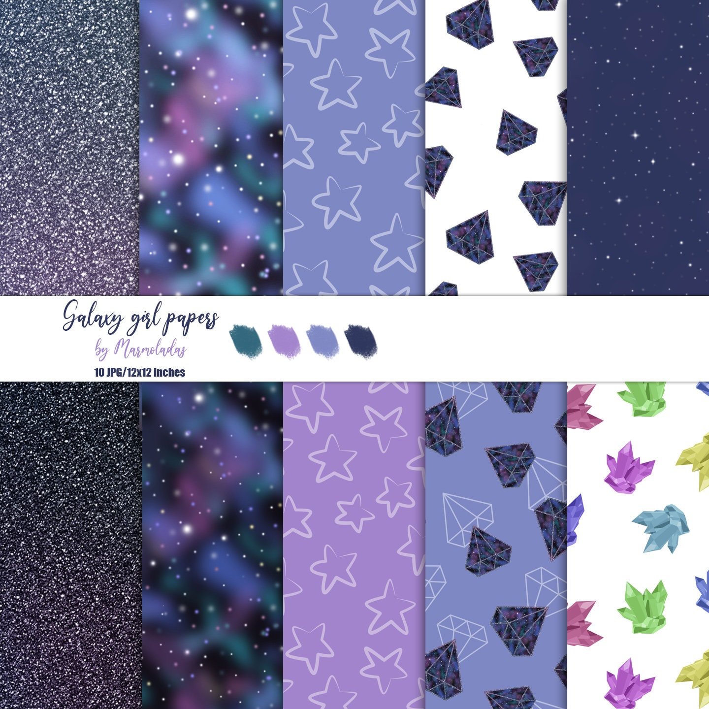 Galaxy Paper Space digital paper Galaxy background Galaxy | Etsy