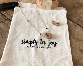 Leather wood and cork diffuser necklaces | Etsy