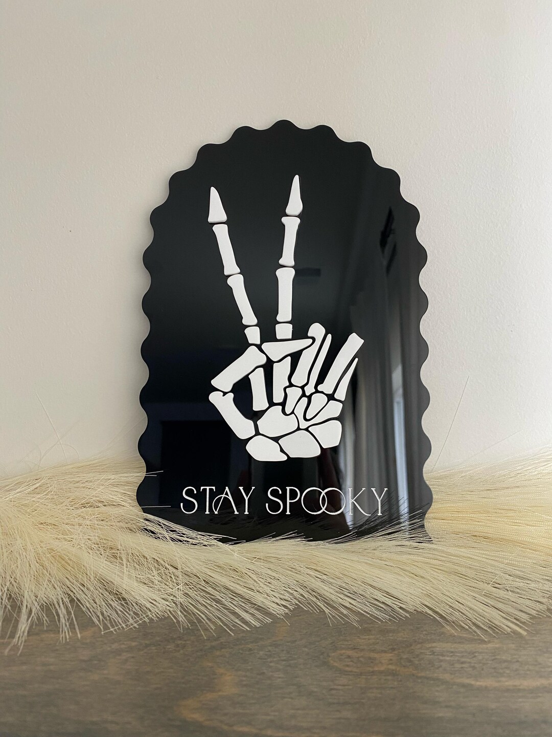 Stay Spooky Bone Hand Peace Sign, Halloween Decor, Spooky Peace Sign ...