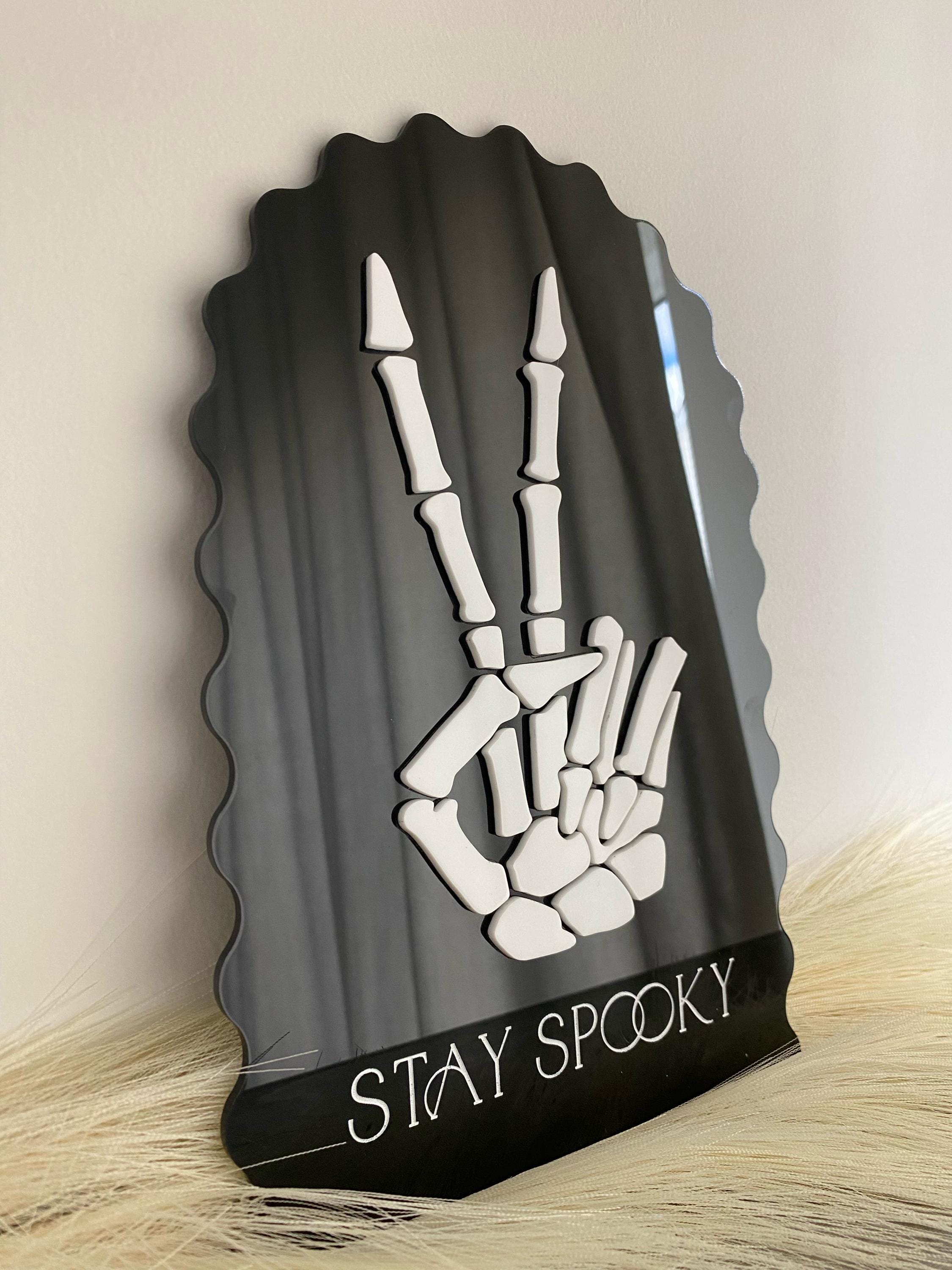 Stay Spooky Bone Hand Peace Sign, Halloween Decor, Spooky Peace Sign ...