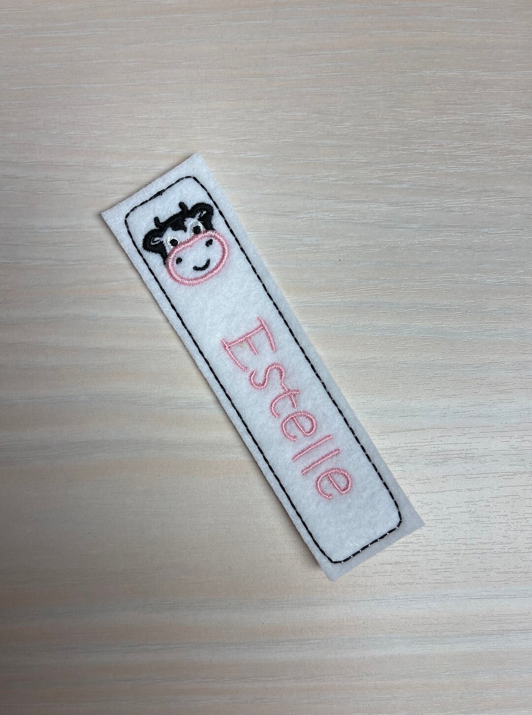 Cow Bookmark Personalized/embroidered Felt Reading Gift - Etsy