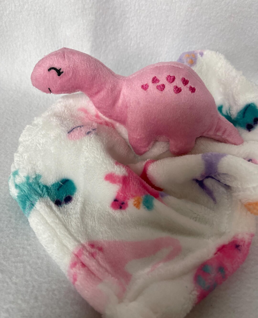 Baby Girl Dino Personalized Plush Lovey/pink Brontosaurus Security ...