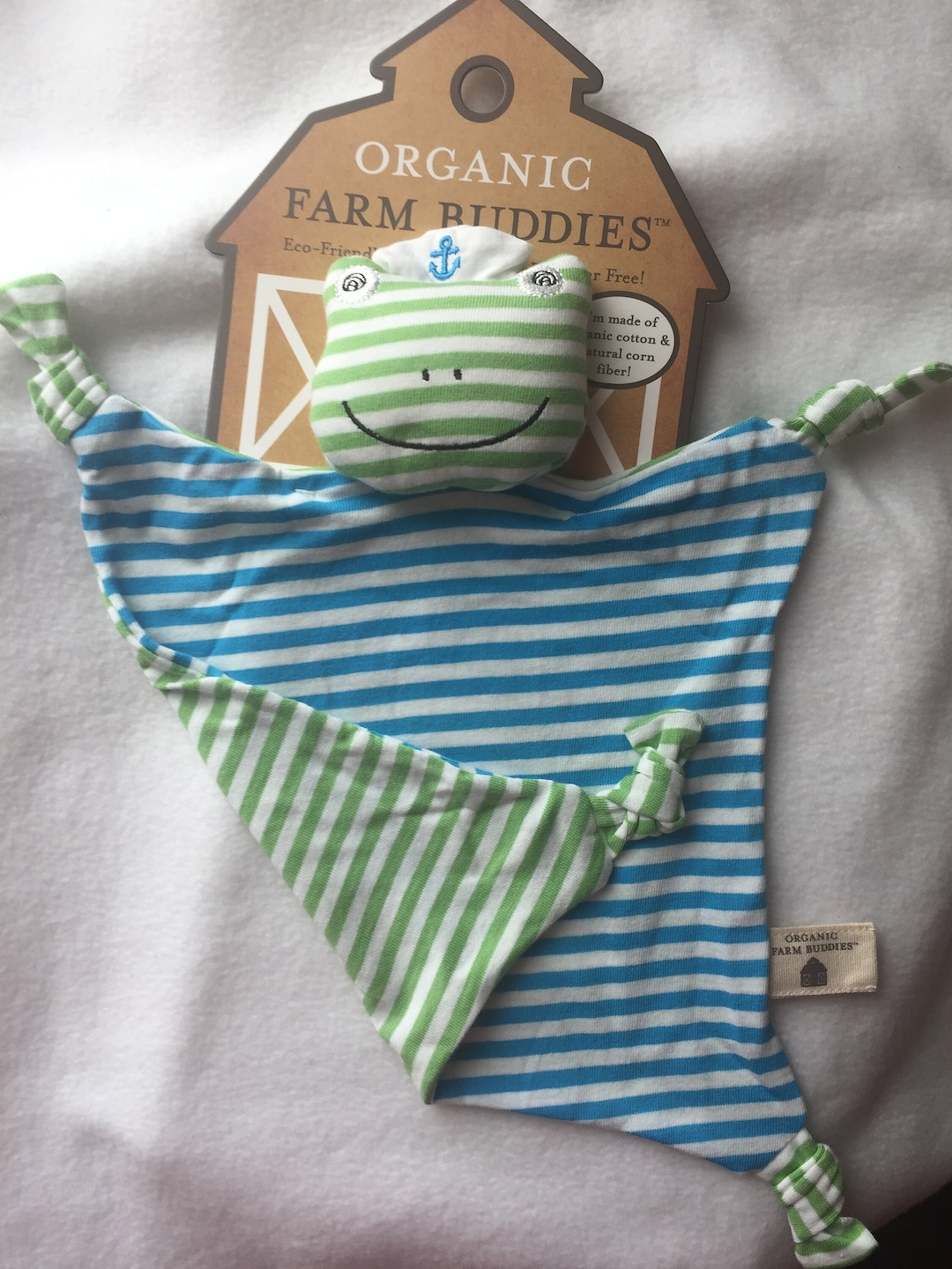 Frog Personalized Organic Cotton Lovey/embroidered Baby Snuggle Blanket ...