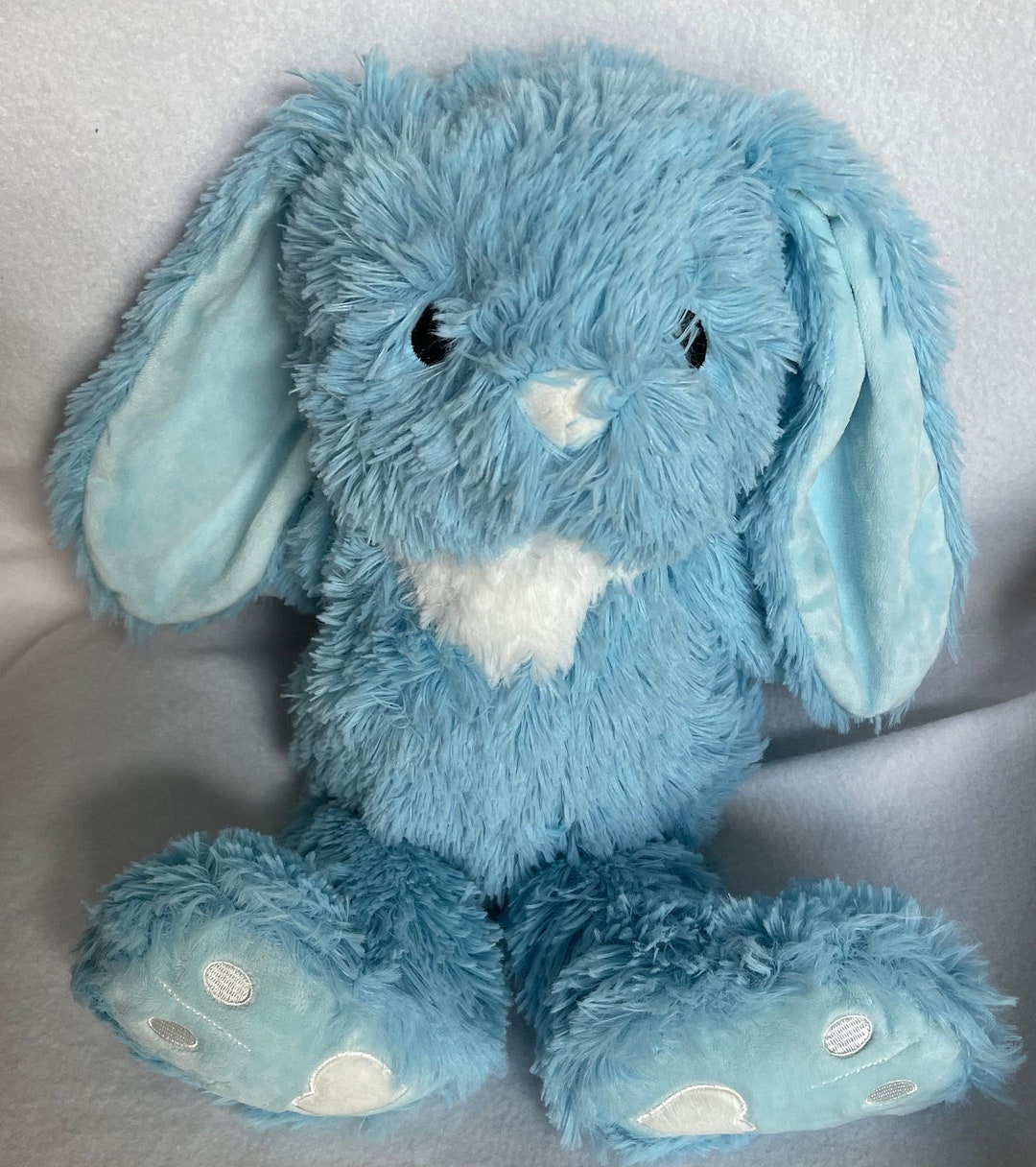 Blue Fluffy Bunny Personalized/large Plush Stuffed Rabbit/light Blue ...