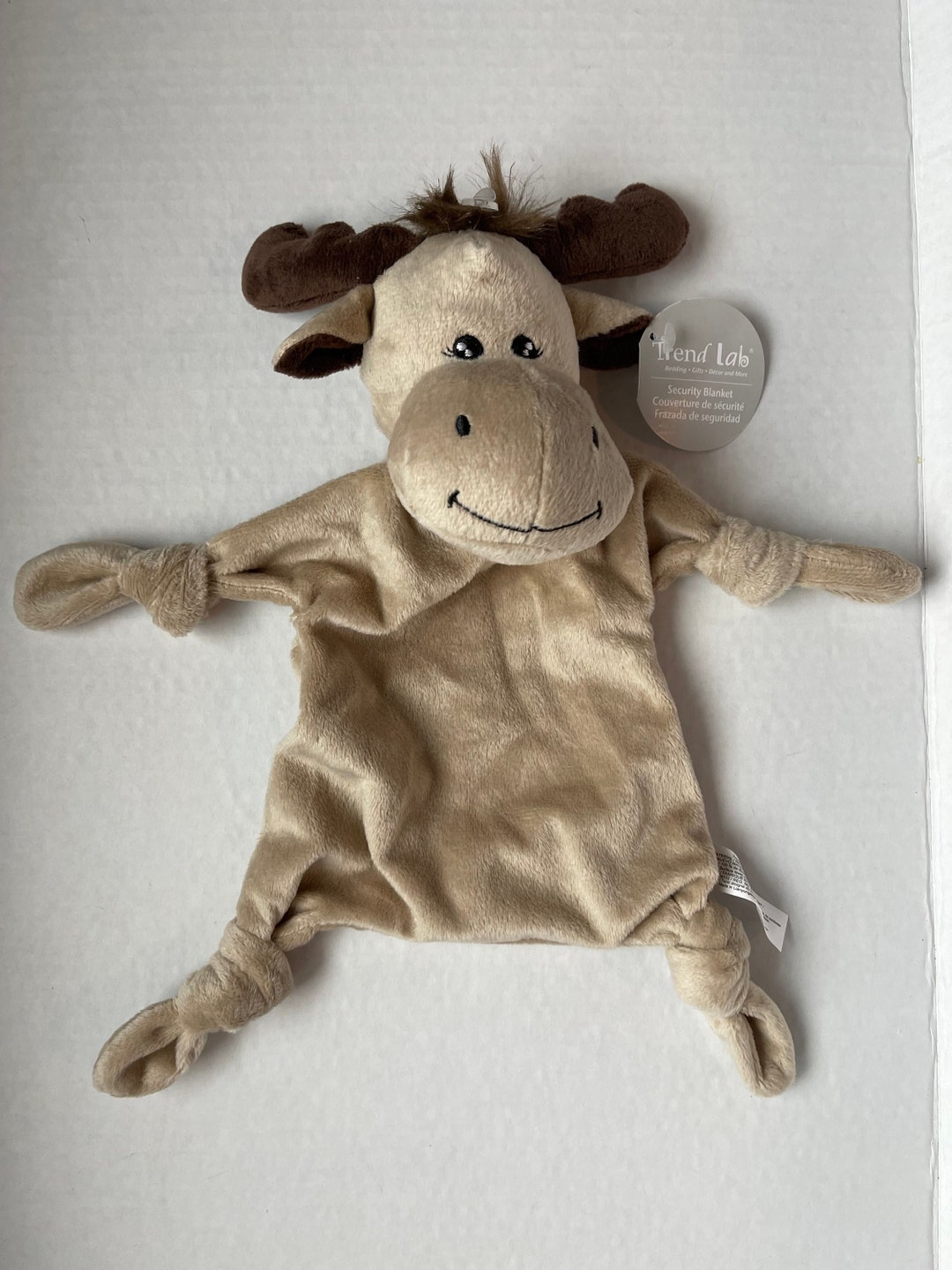 Smiling Moose Personalized "trend Lab" Plush Lovey/security Blanket ...