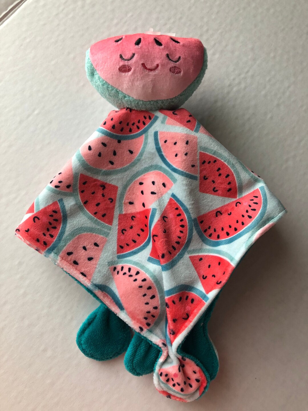 Pastèque souriante / peluche personnalisée Baby Lovey / - Etsy France