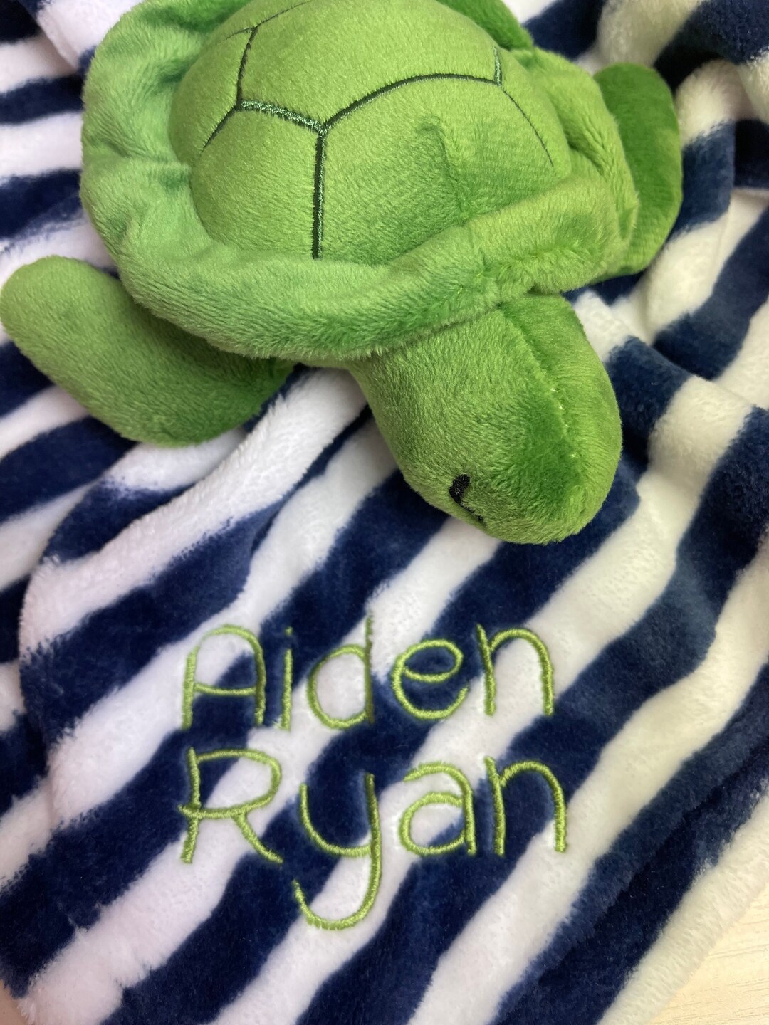 Turtle Plush Personalized Lovey /hudson Baby Green Turtle Security ...
