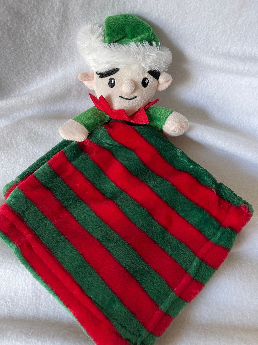 Christmas Elf Personalized "hudson Baby" Plush Lovey/christmas Security ...