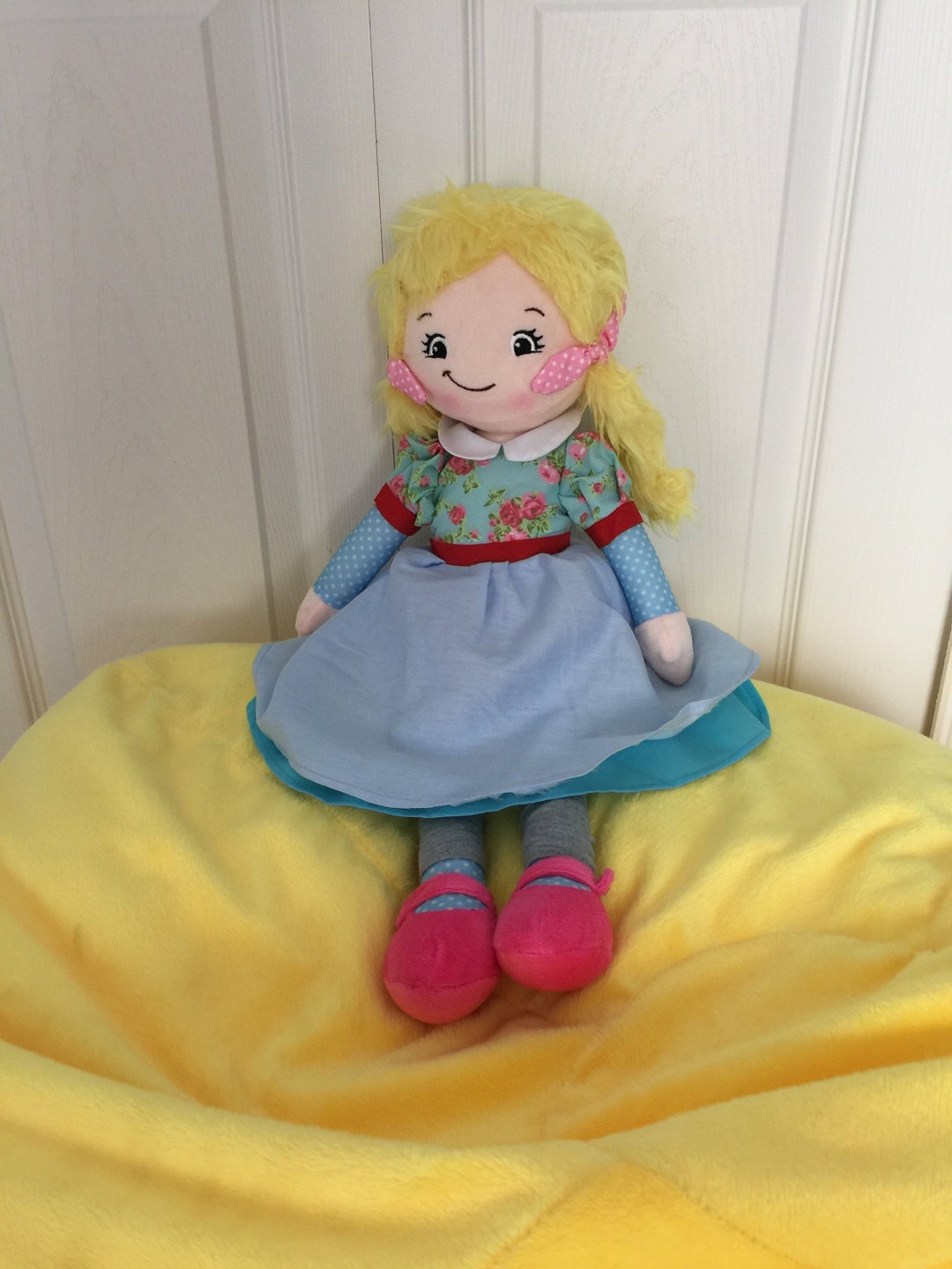 Personalized Rag Doll - Joanna With Blonde Hair/cubbies Cuddly Rag Doll ...