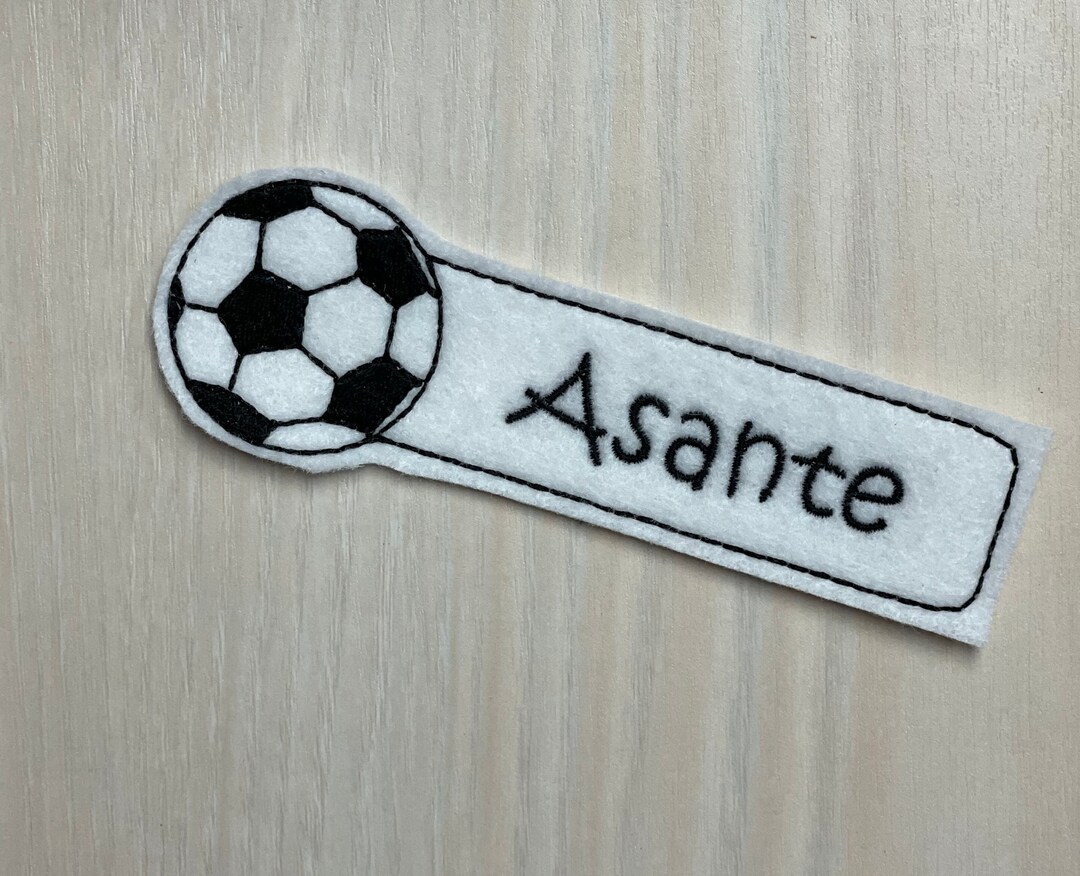 Personalized Soccer Ball Felt Bookmark: Embroidered Sports Reading Gift ...