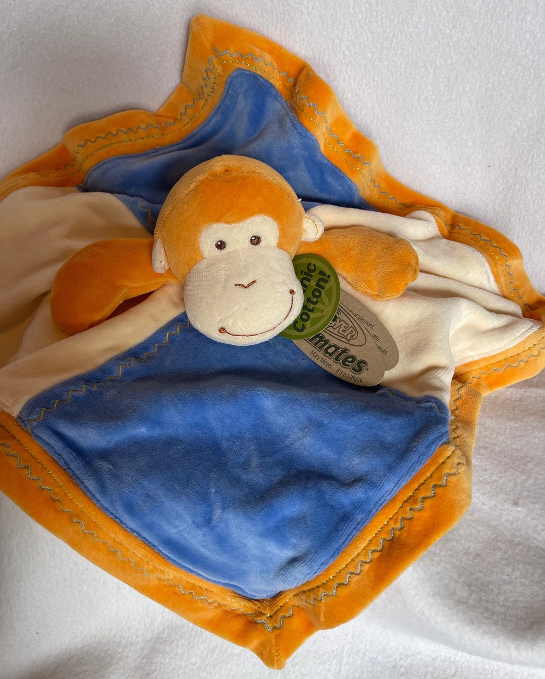 Organic Smiling Monkey Plush Personalized Lovey/"mary Meyer" Security ...