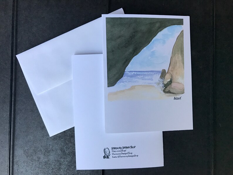 Beach Scene Watercolor Notecards Set of 12 - Etsy