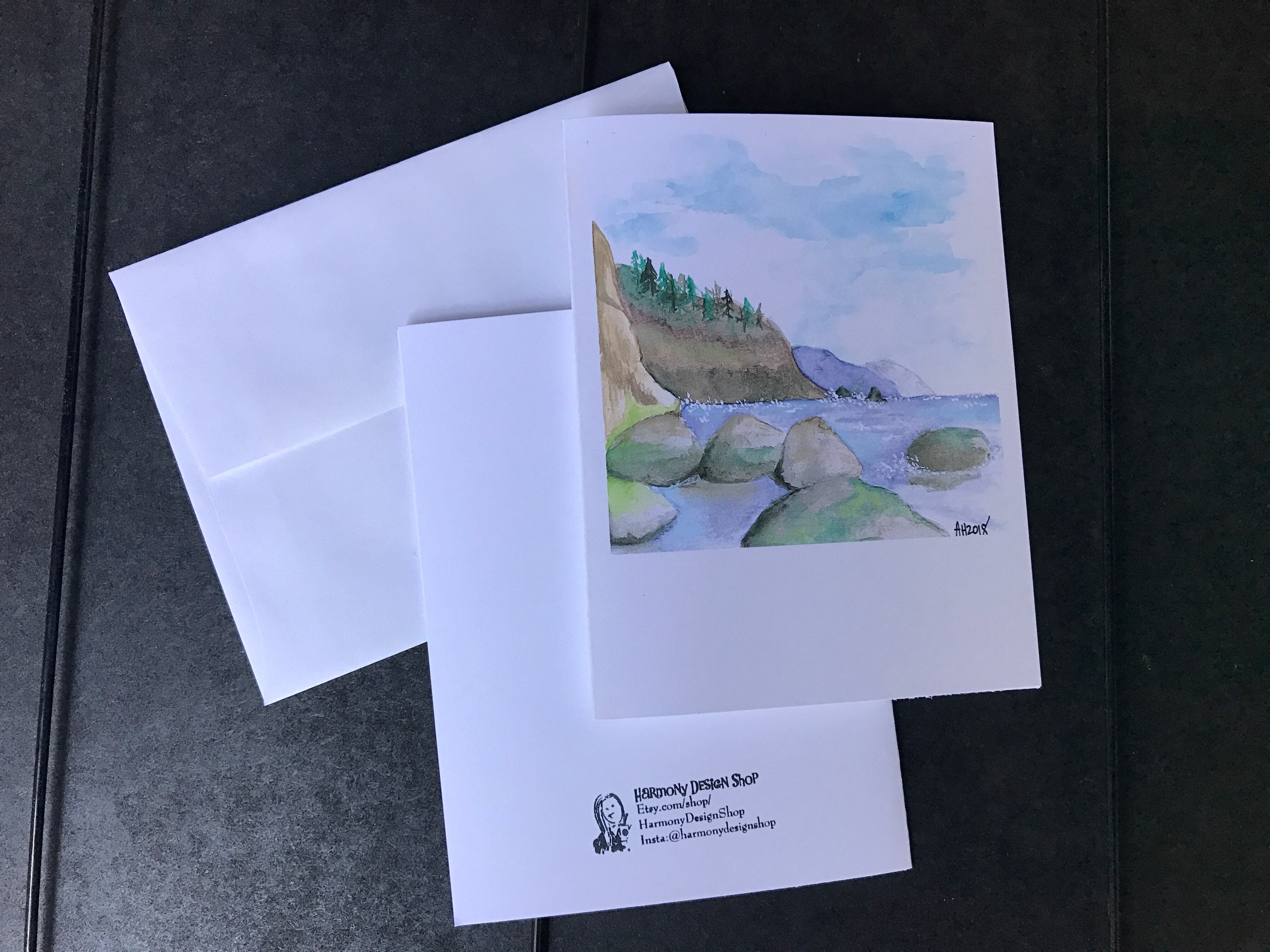 Beach Scene Watercolor Notecards Set of 12 - Etsy