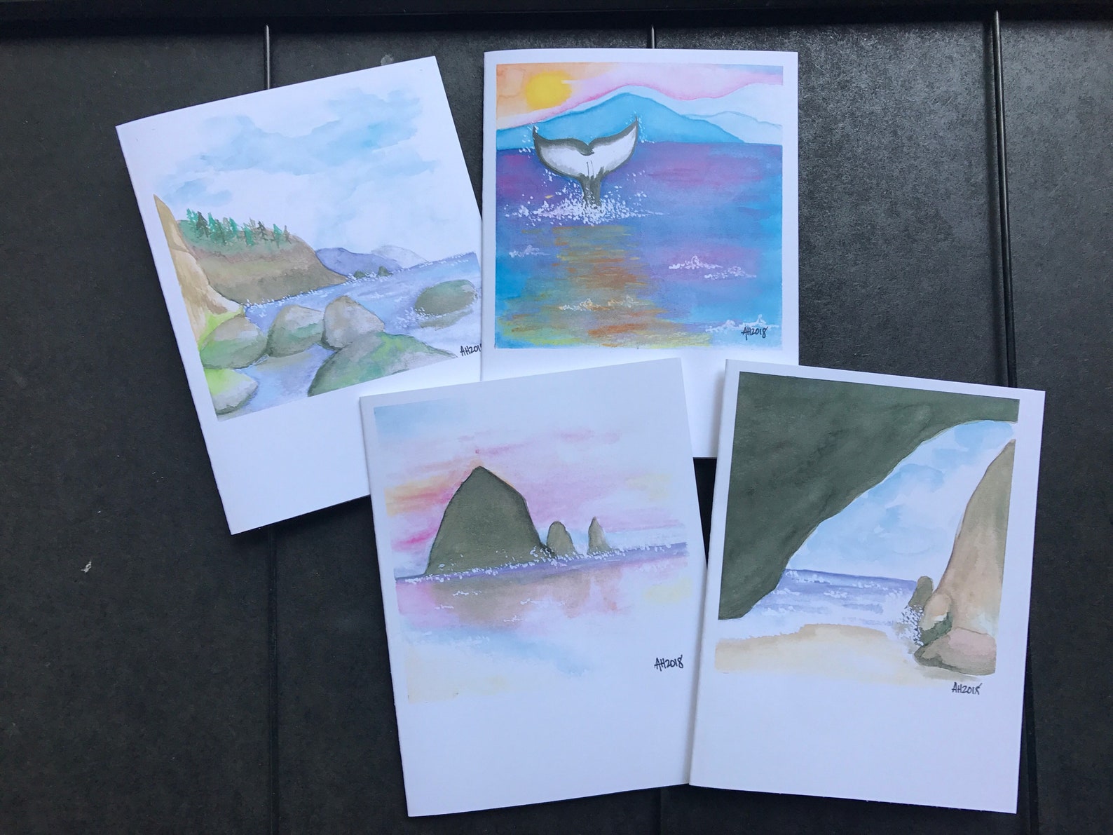 Beach Scene Watercolor Notecards Set of 12 - Etsy
