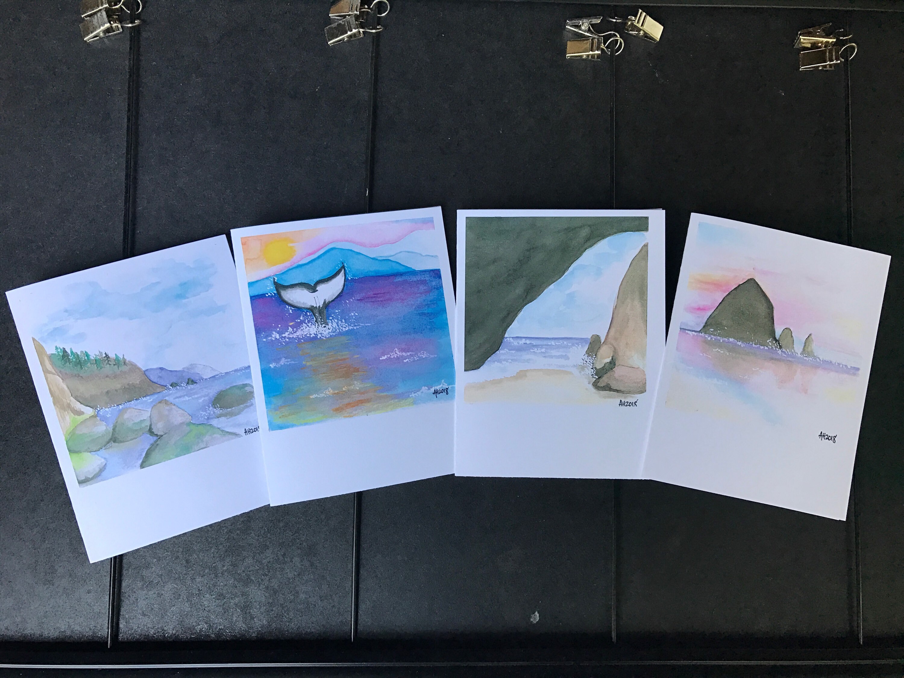 Beach Scene Watercolor Notecards - Set of 12 - Etsy