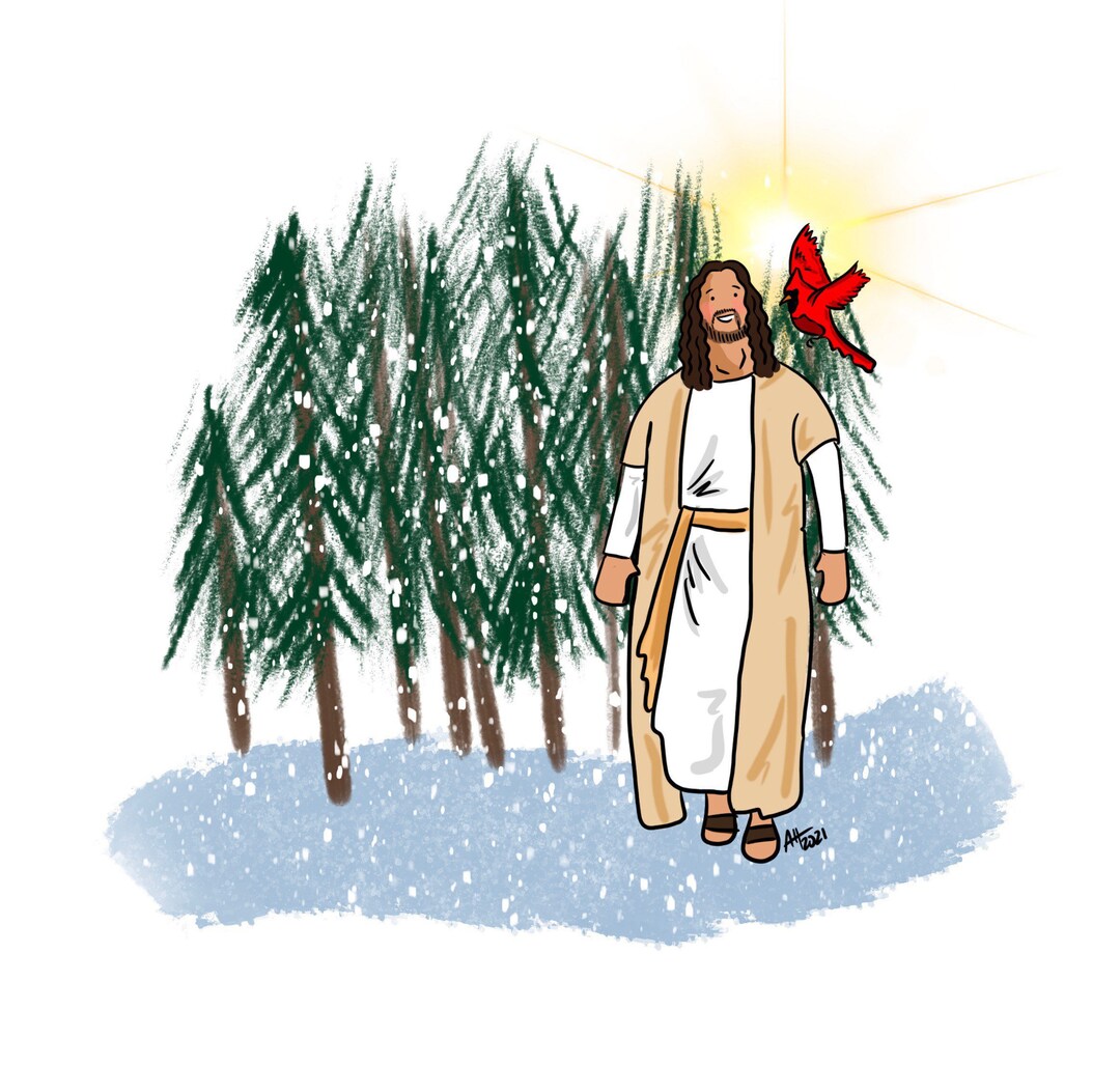 Jesus and Cardinal Memorial Art Print: Loved One Remembrance - Etsy