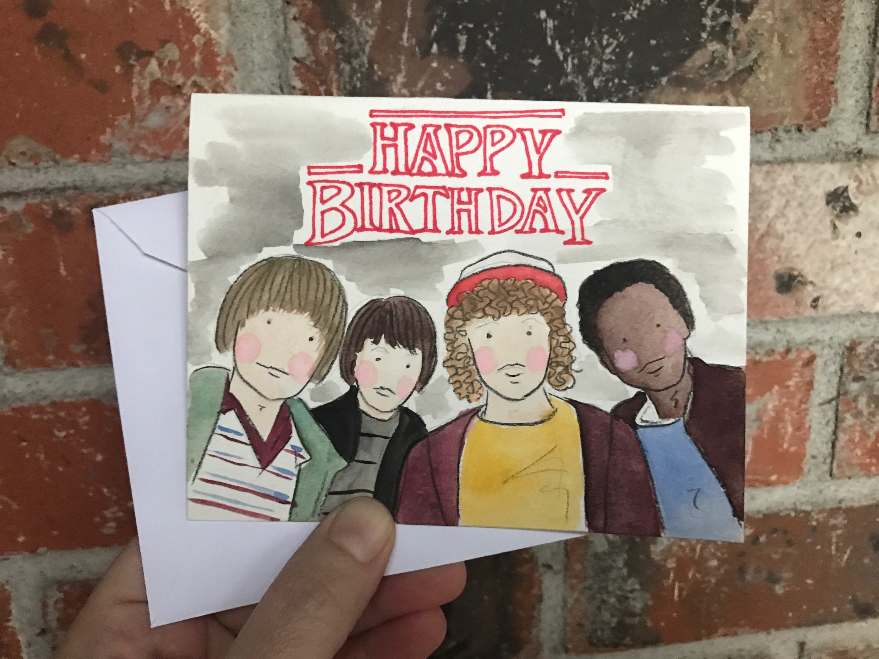Stranger Things Tarjeta de Cumpleaños - Will, Mike, Dustin & Lucas ...