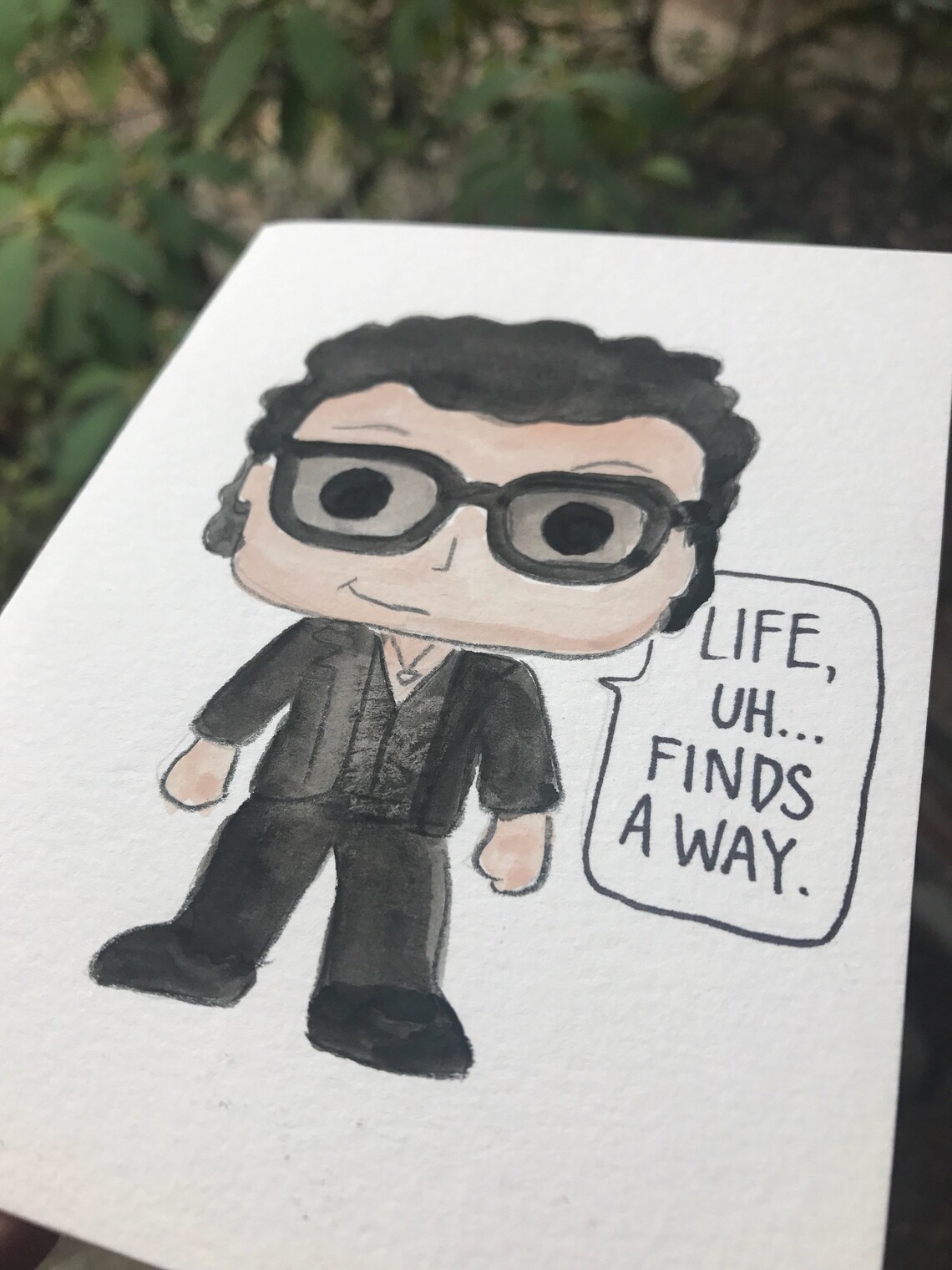 Jurassic Park Ian Malcom Card - Life Finds a Way - Etsy