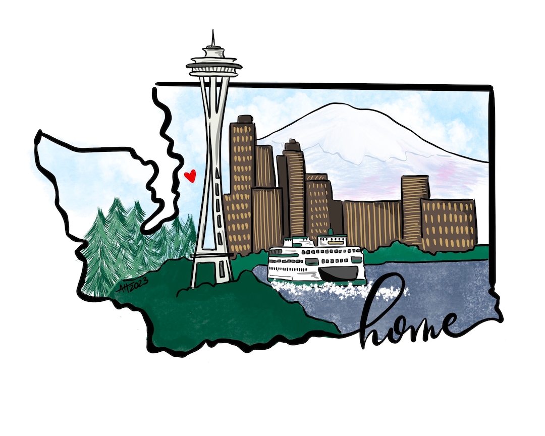 Custom State Illustration | 8x10 Illustration | Home State - Etsy