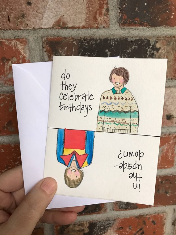 Stranger Things Birthday Card Birthdays in the Upside Down | Etsy