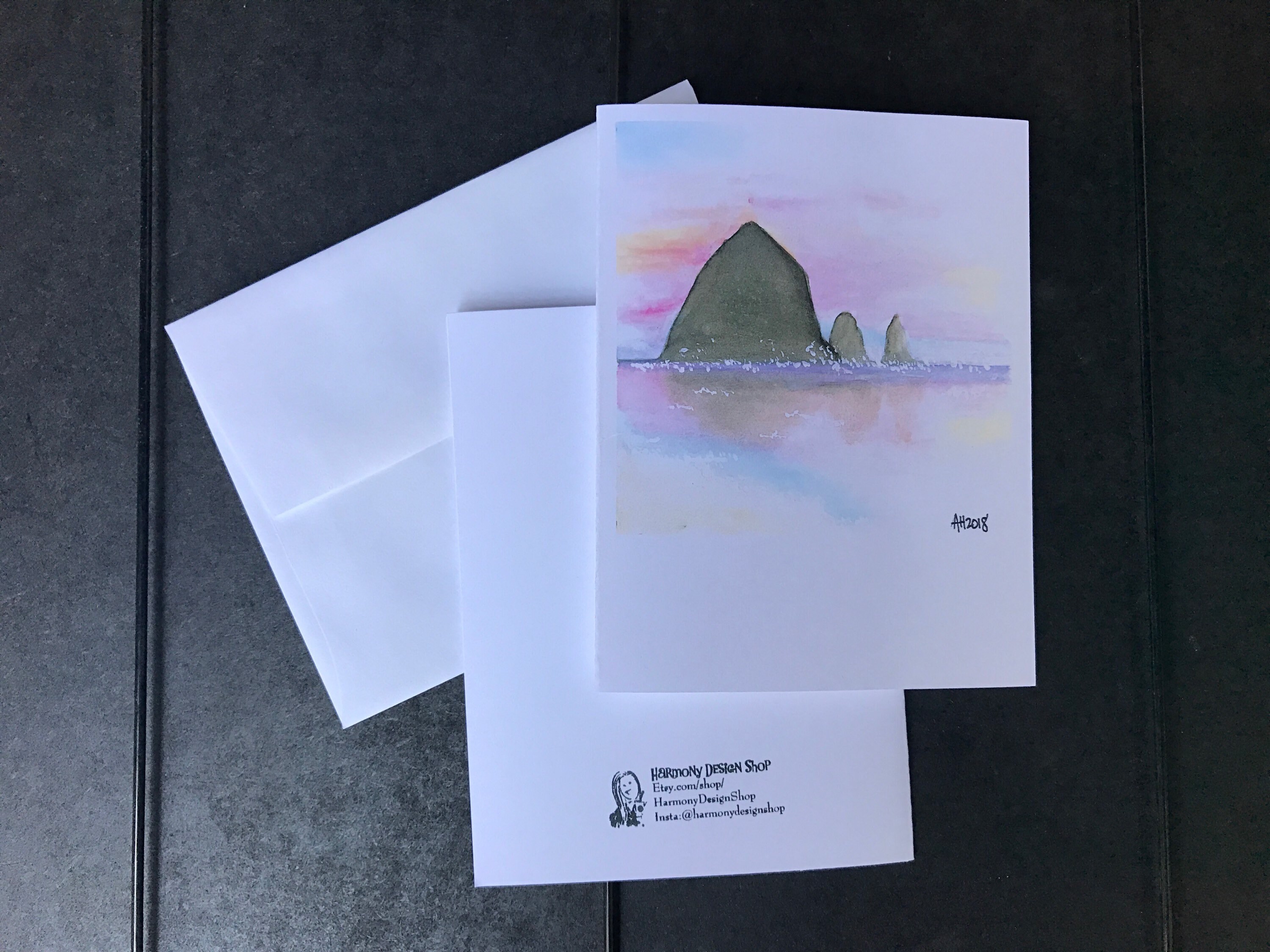 Beach Scene Watercolor Notecards Set of 12 | Etsy