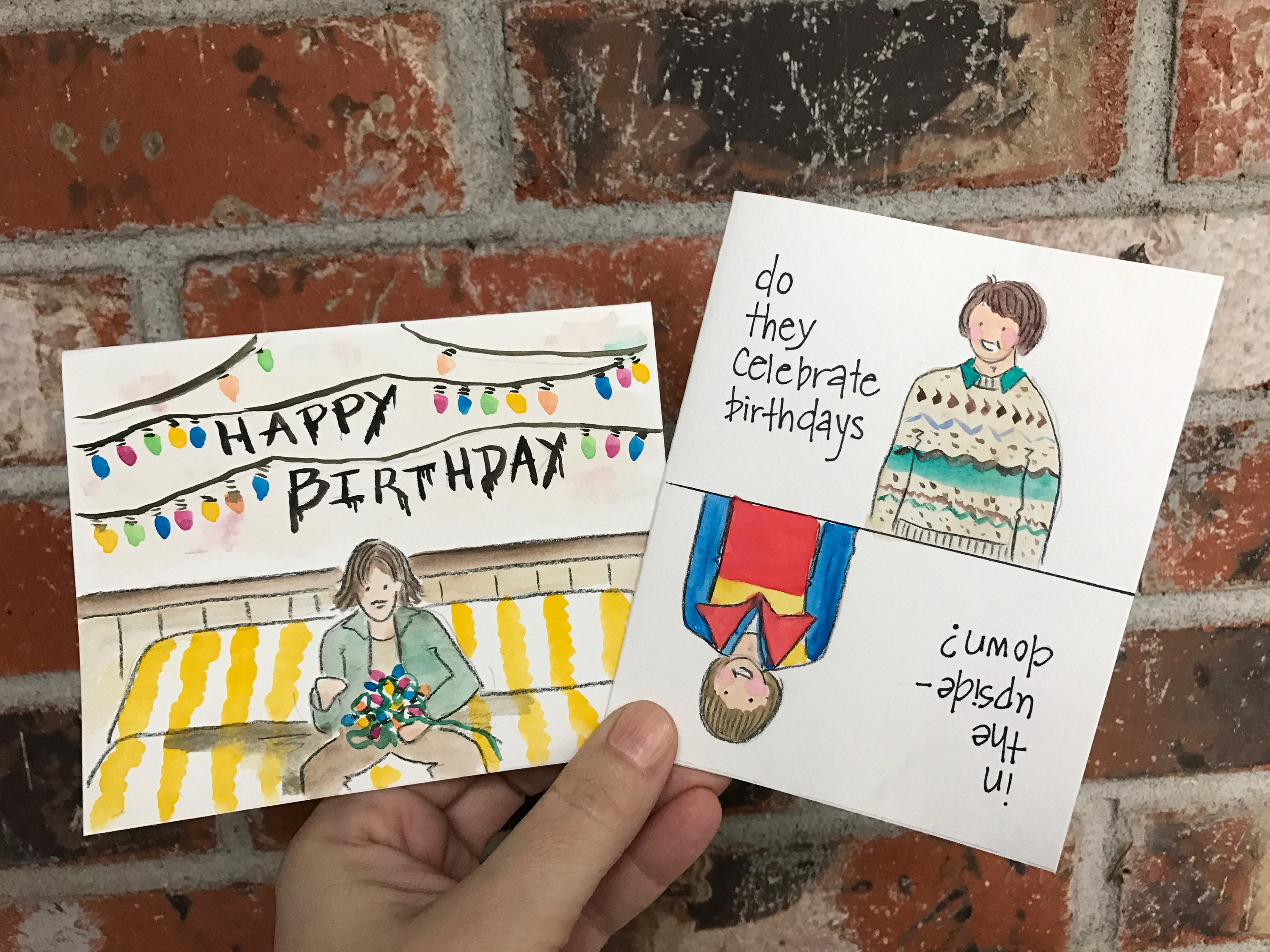 Stranger Things Birthday Card Birthdays in the Upside Down - Etsy