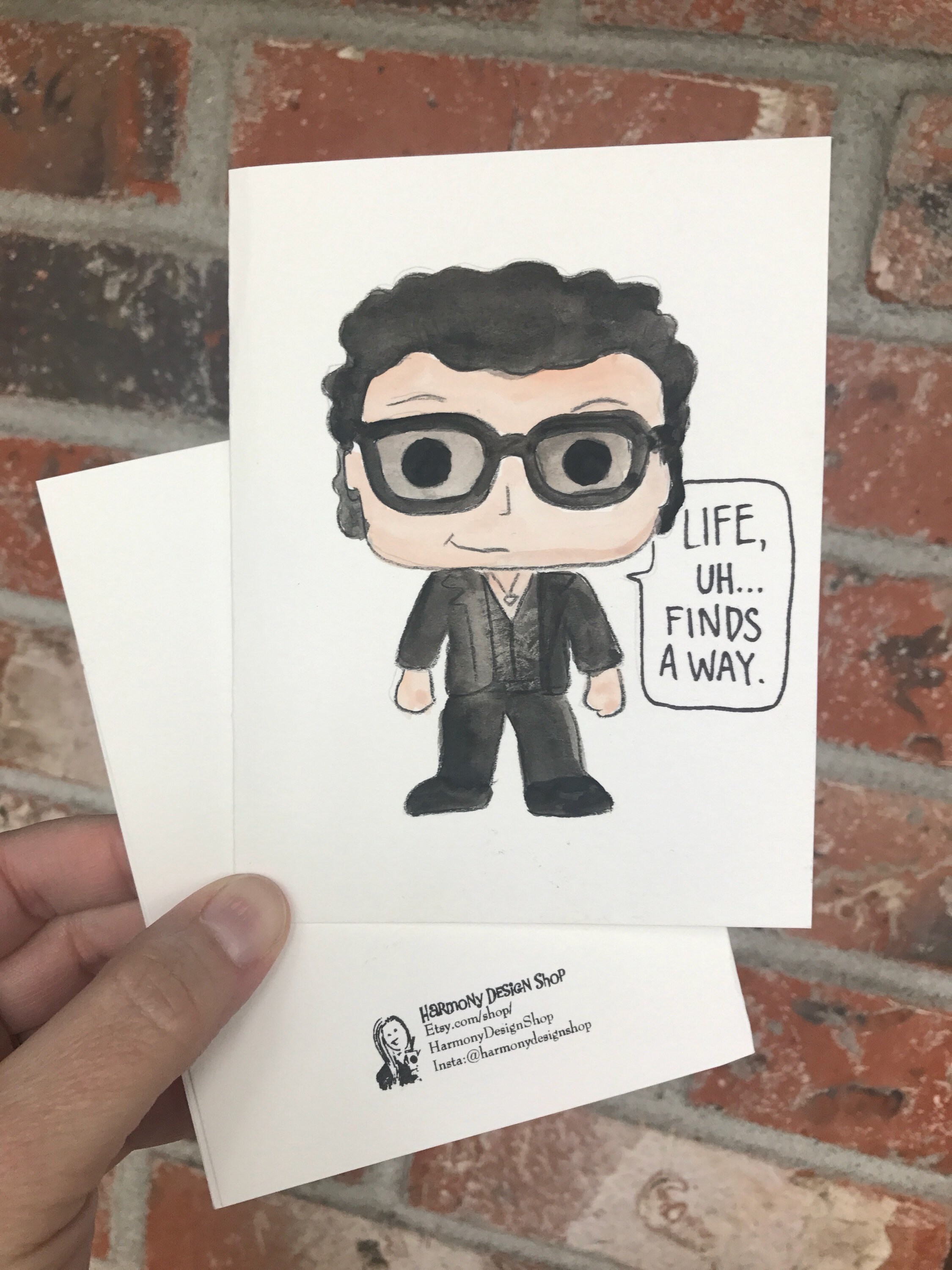 Jurassic Park Ian Malcom Card - Life Finds a Way - Etsy