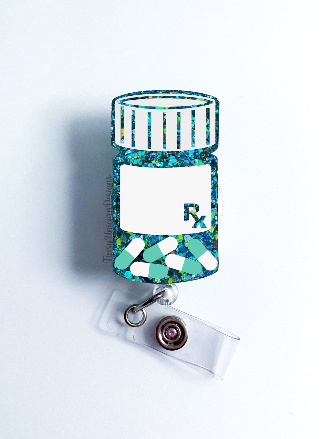 Pill Bottle Glitter Badge Reel, Pharmacist Badge Reel, Pharmacy Badge ...