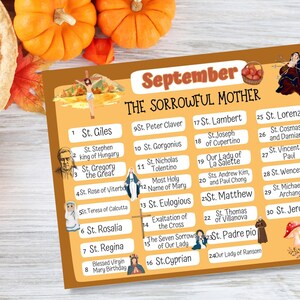 September Saints Feast Day Printable Calendar- St. Michael Digital ...