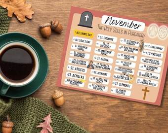 October Saints Feast Day Calendar / Printable Catholic - Etsy