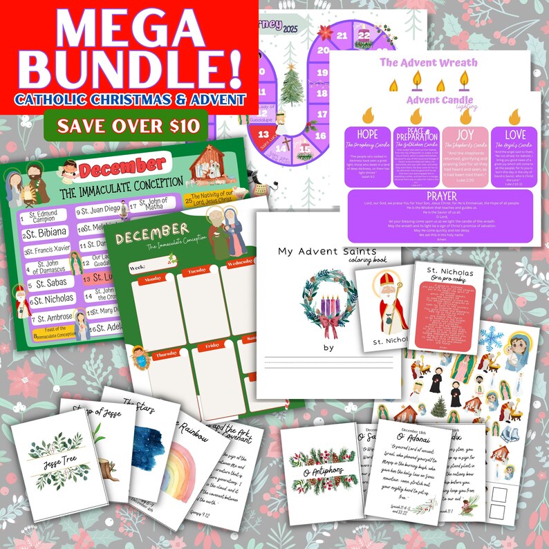 Catholic Advent Christmas Printable Mega Bundle / Digital Catholic Christmas Kids / Advent ...