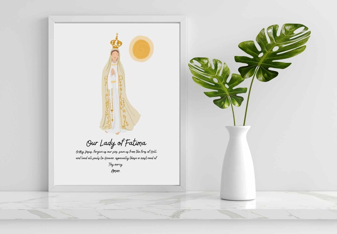 Our Lady of Fatima Print / Rosary Print / Mary / Catholic Saint ...