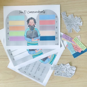 10 Commandments Printable Activity Sheet and Print. Digital Catholic ...