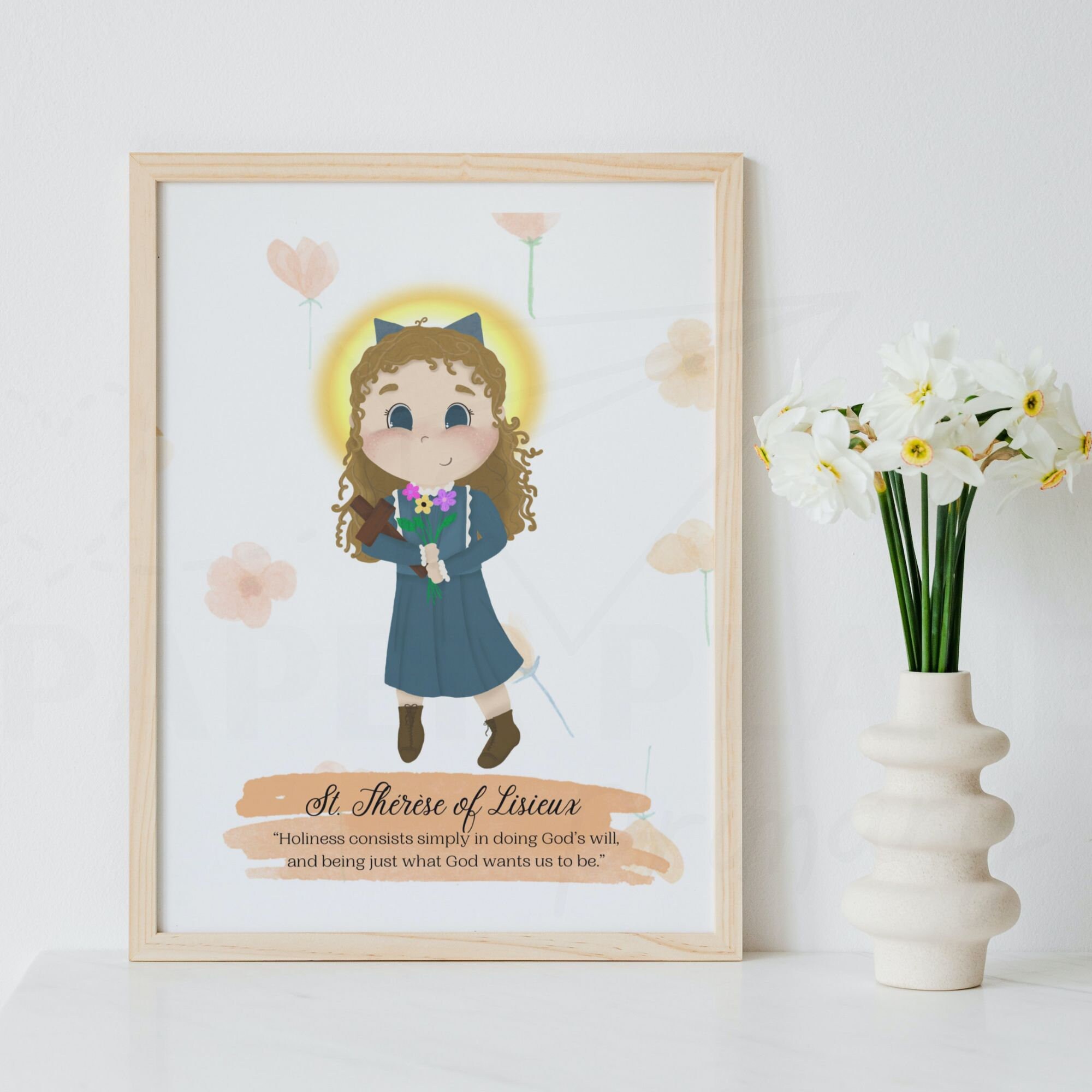 St. Therese Print / Saint Therese Printable / Catholic Art / Saint Card ...